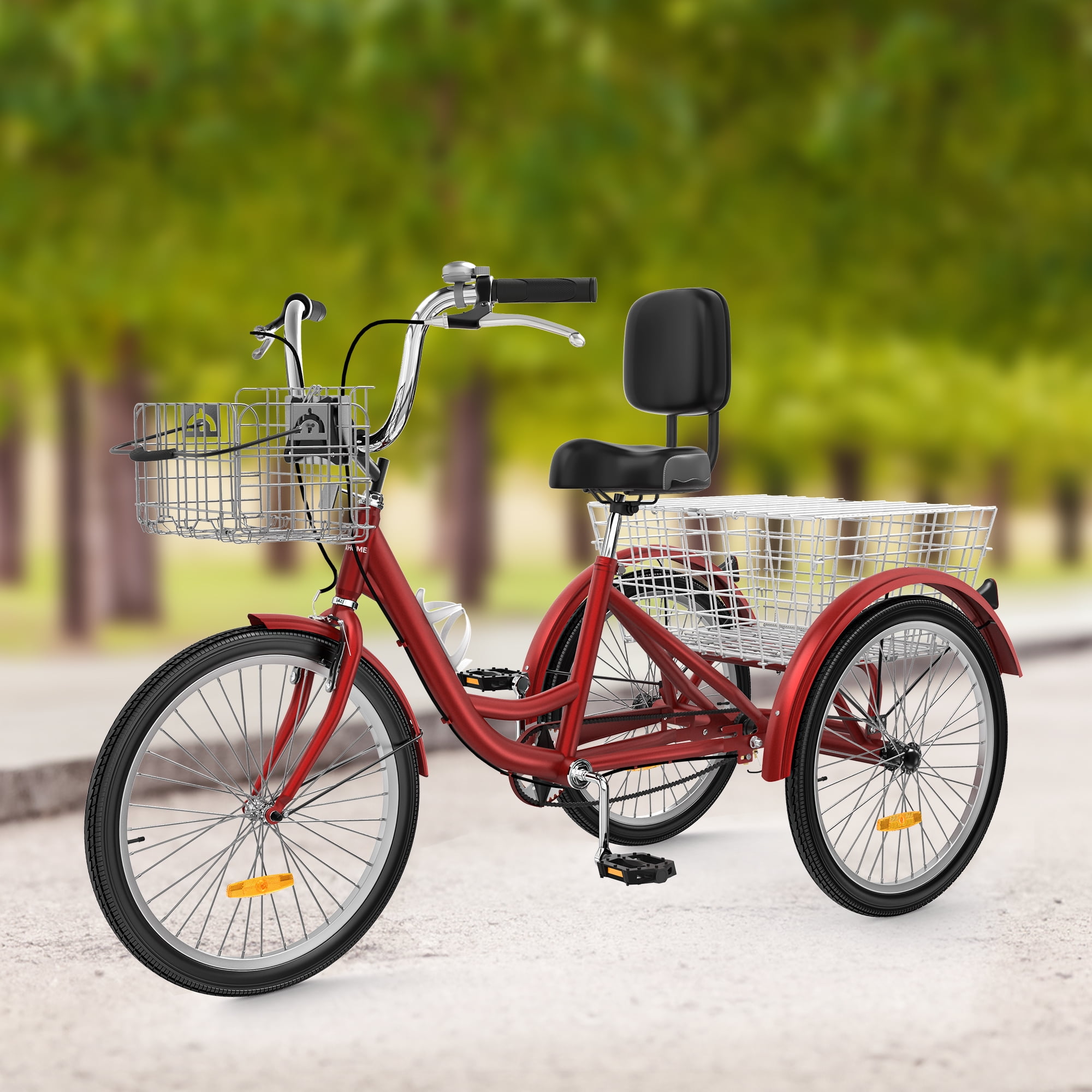 Vevor Tricycle Adult Tricycle 7 Speed, Blue Trike Cruise Bike, With ...