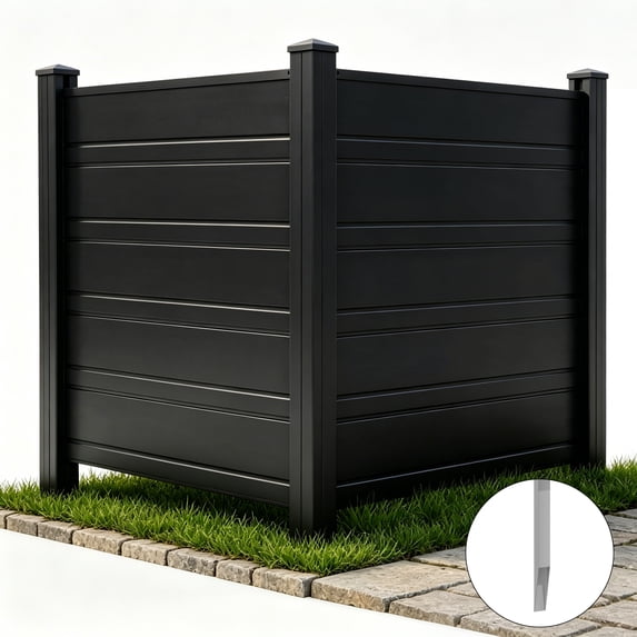 Uforic Air Conditioner Privacy Screen Fence, 44"W x 44"H 2 Panels Vinyl ...
