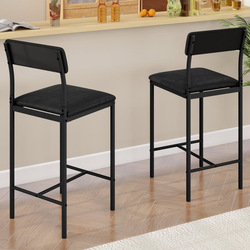 Uforic Bar Stools Set of 2, Counter Height Bar Stools , PU Upholstered ...