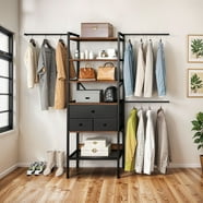 445LBS Rolling Clothes Rack with Cover, 81"H Adjustable Wire Portable ...