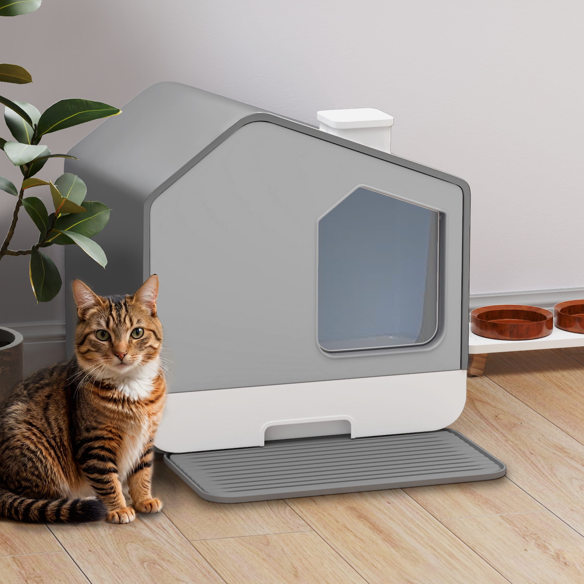 Uforic Enclosed Cat Litter Box,with Odor-Free Enclosed Hooded Easy to ...