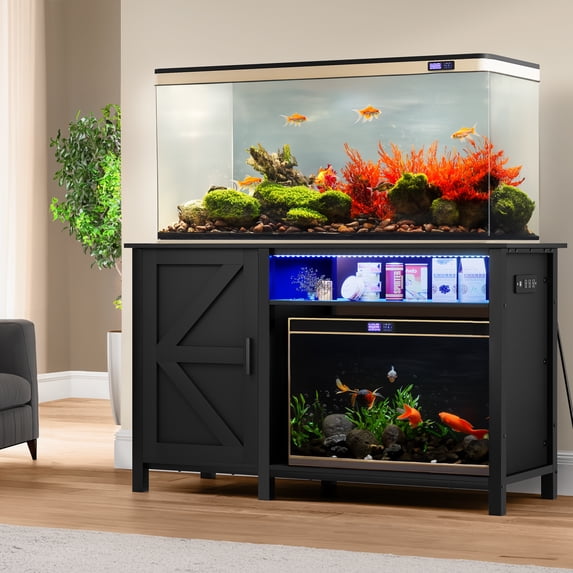 Uforic Fish Tank Stand with Electrical Sockets, Cabinet for 55-75 ...