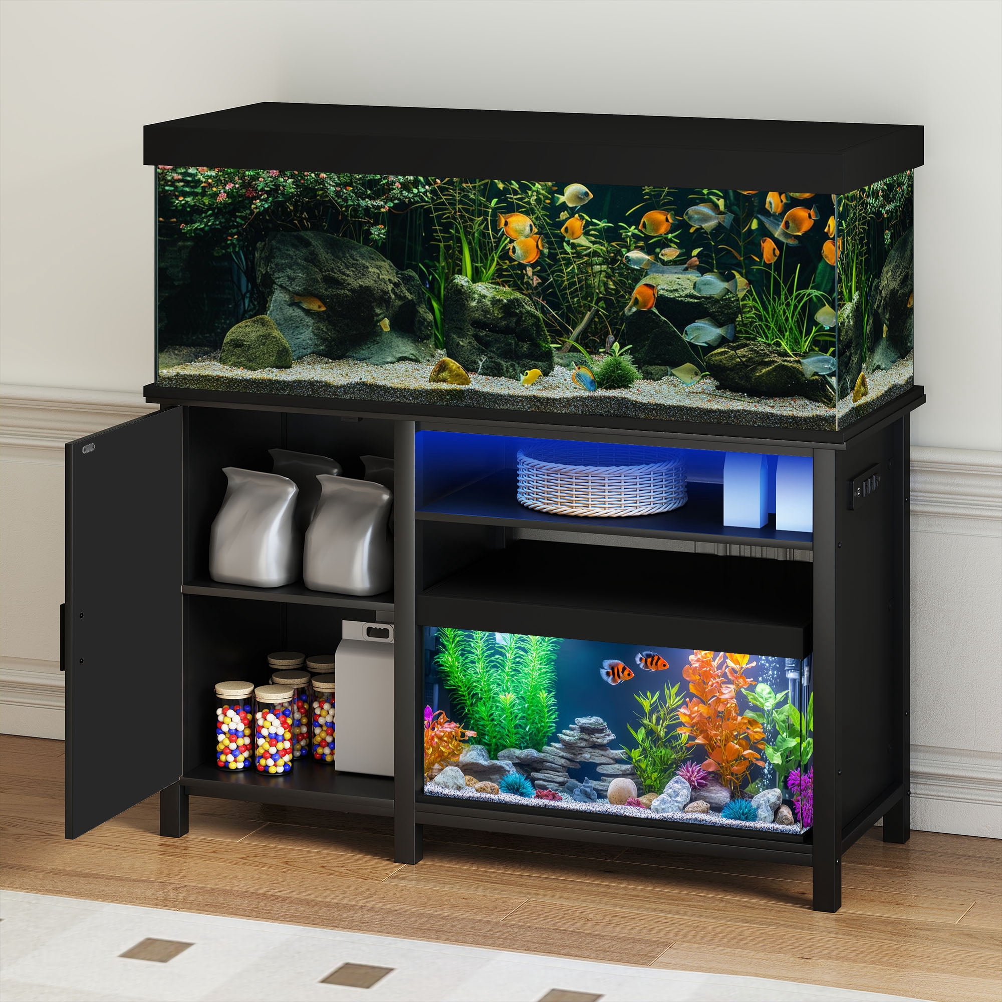 Uforic Fish Tank Stand with Electrical Sockets, Cabinet for 55-75 ...