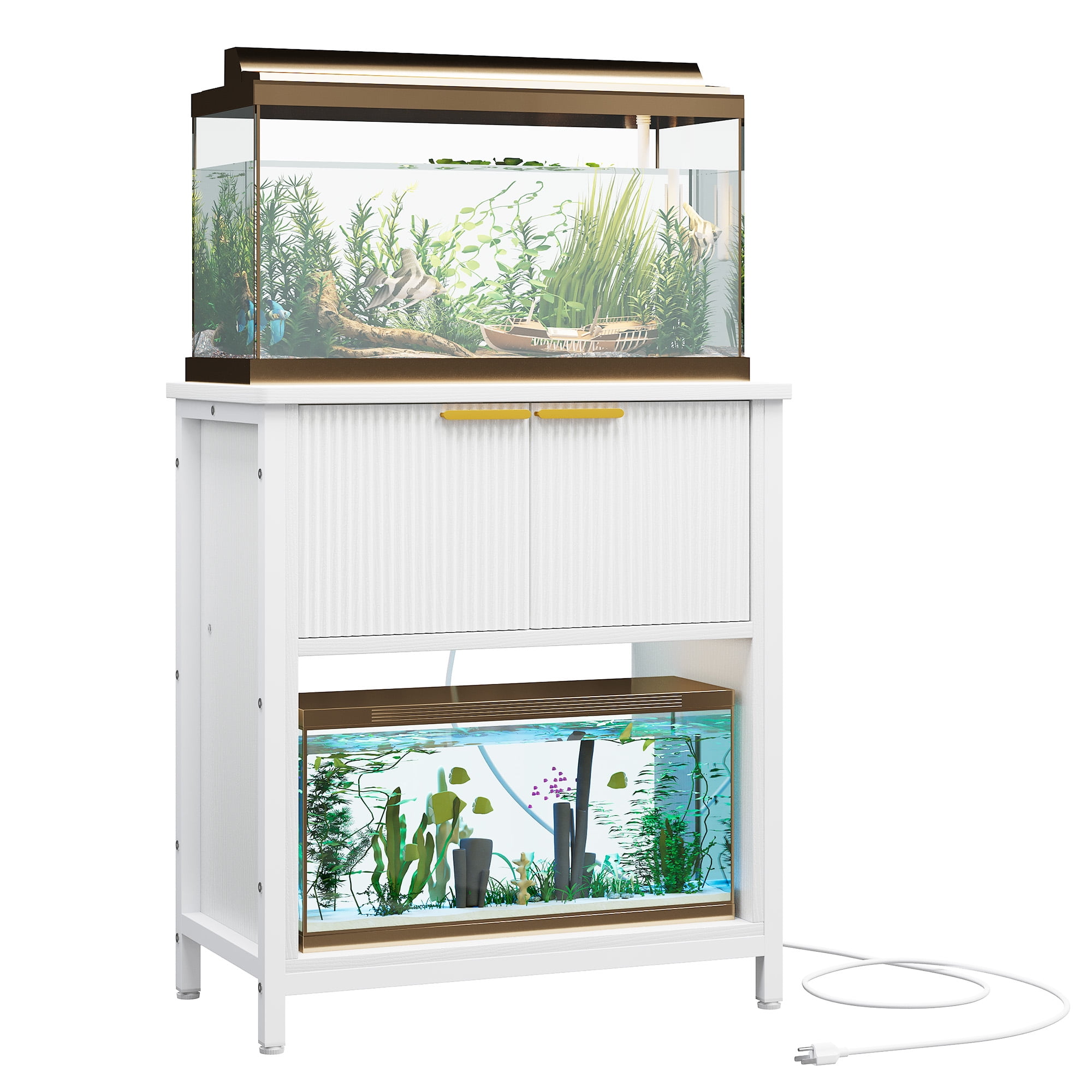Uforic Heavy Duty Metal Aquarium Stand with Power Outlets, 20-30 Gallon ...
