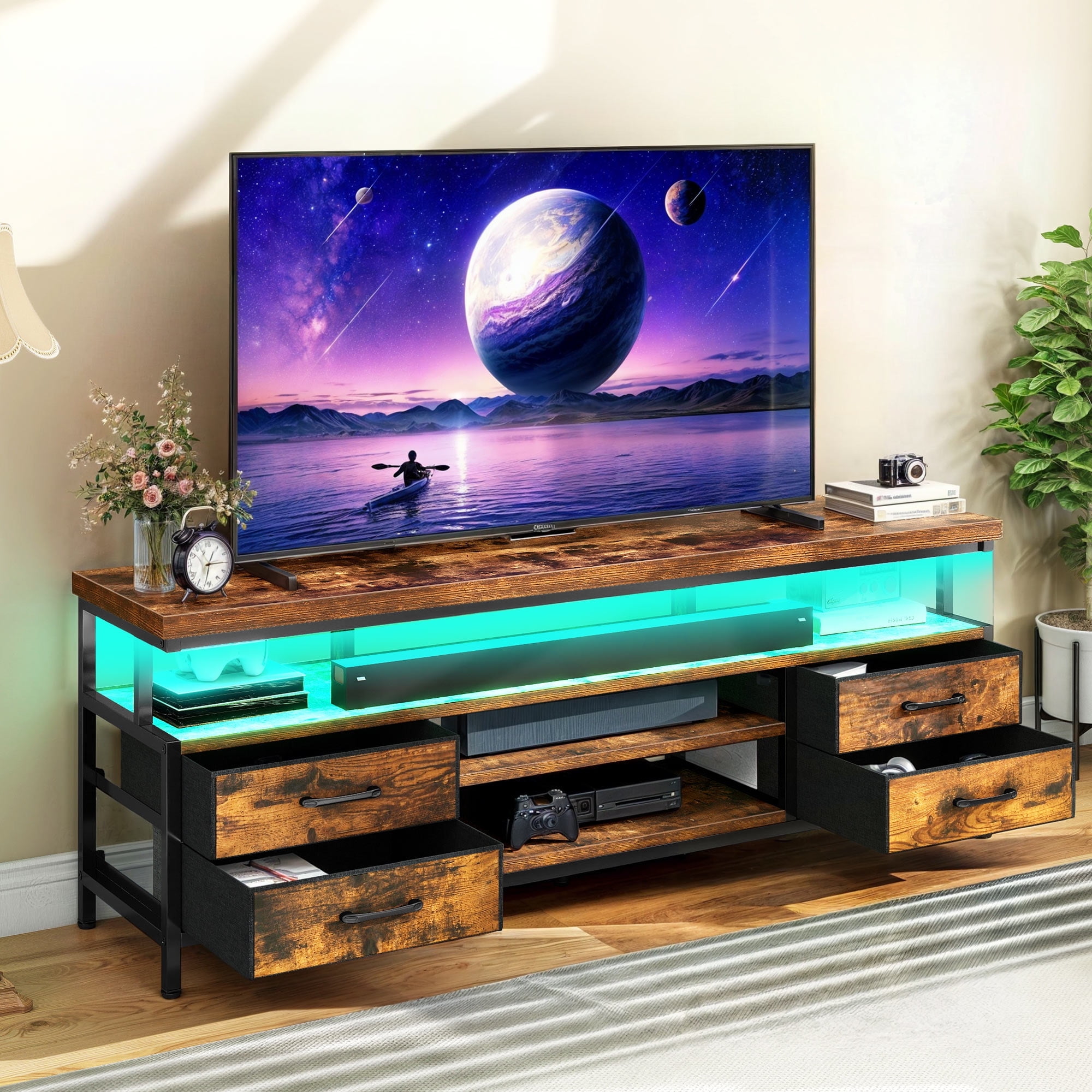 Uforic LED TV Stands for TV up to 70 inch, Industrial Entertainment ...