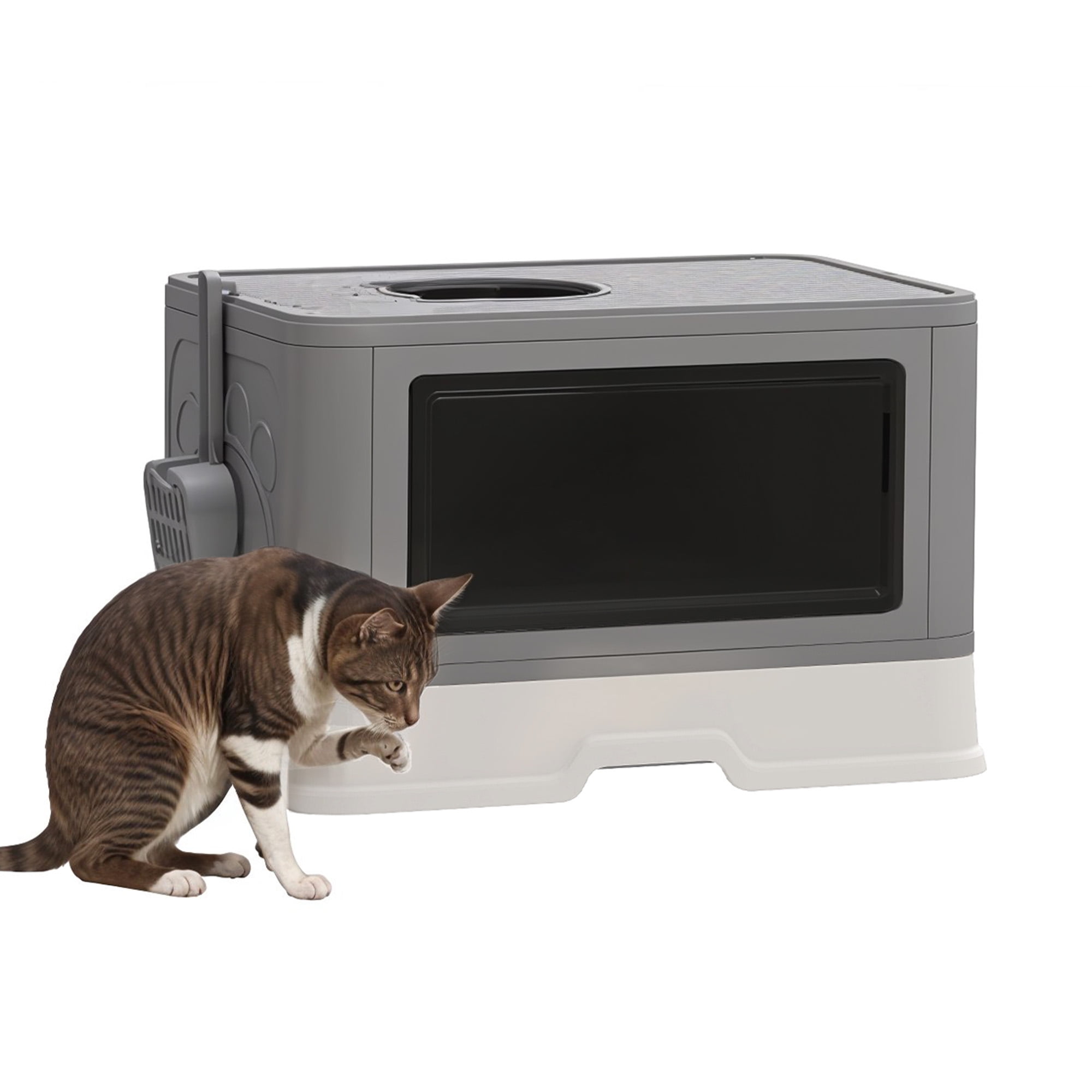 Uforic Large Enclosed Cat Litter Box with Lid Drawer Type Easy to Clean ...