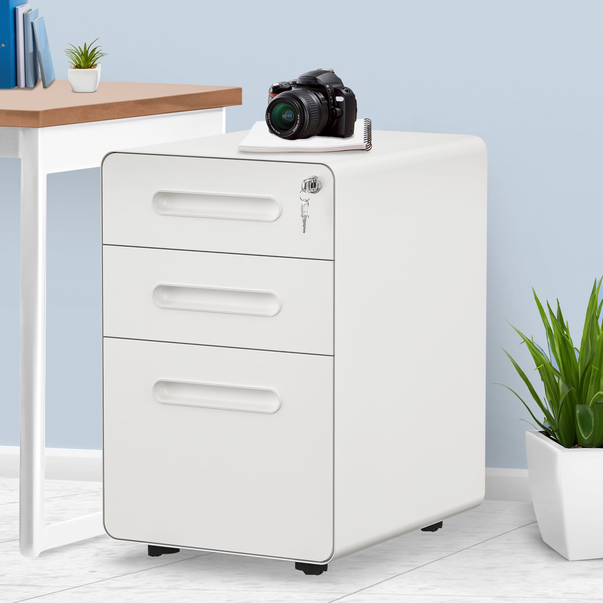 Free Shipping! Uforic Mobile File Cabinet with Lock 3 Drawers Rolling ...