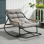 SERWALL Outdoor Rocking Chair, HDPE Weatherproof Patio Rocker, White ...