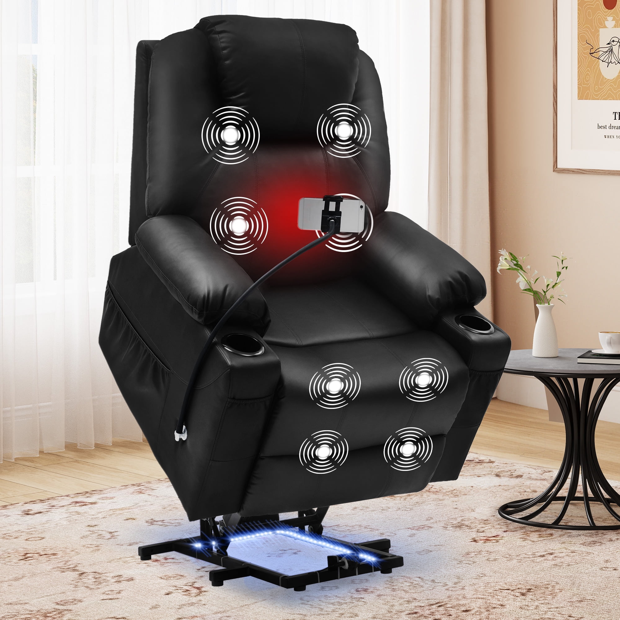 Uforic PU Electric Power Lift Recliner - USB Ports - Relaxation ...