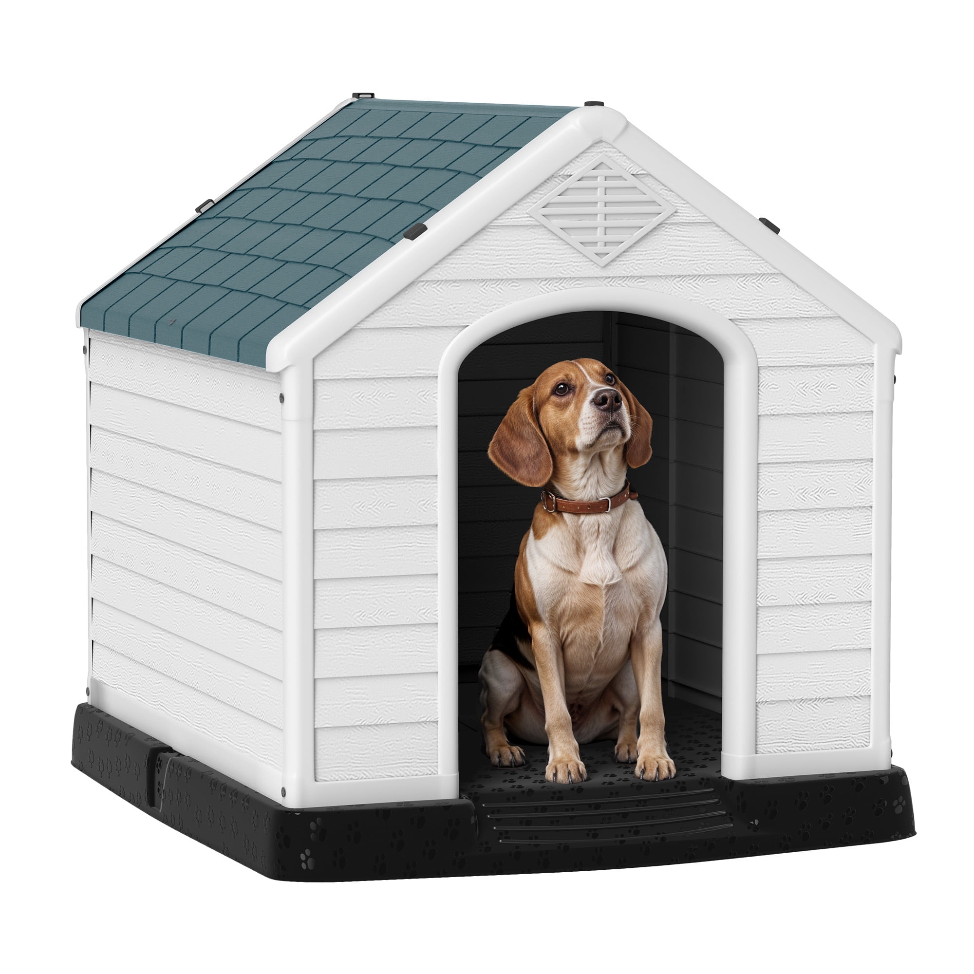 Uforic Plastic Dog House Outdoor Indoor for Small Medium Dogs ...