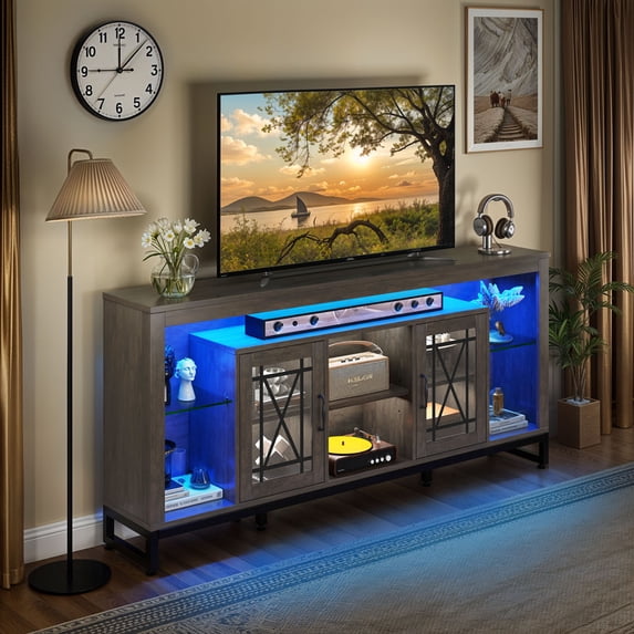 Uforic Rustic TV Stand for 70 Inch TV, LED Entertainment Center with ...