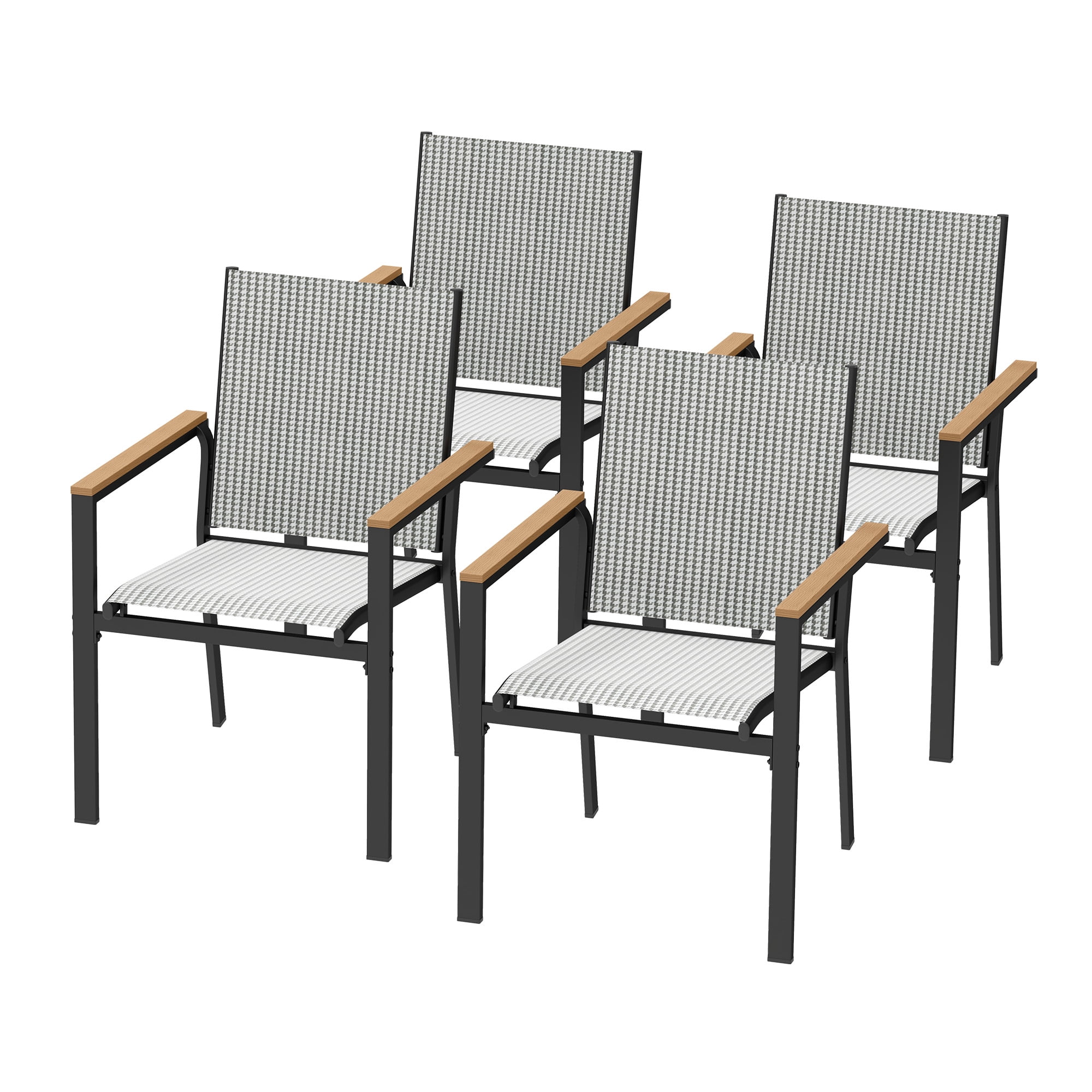 Uforic Stackable Chairs-4PCS Outdoor Dining Chair, Patio DiningChair ...