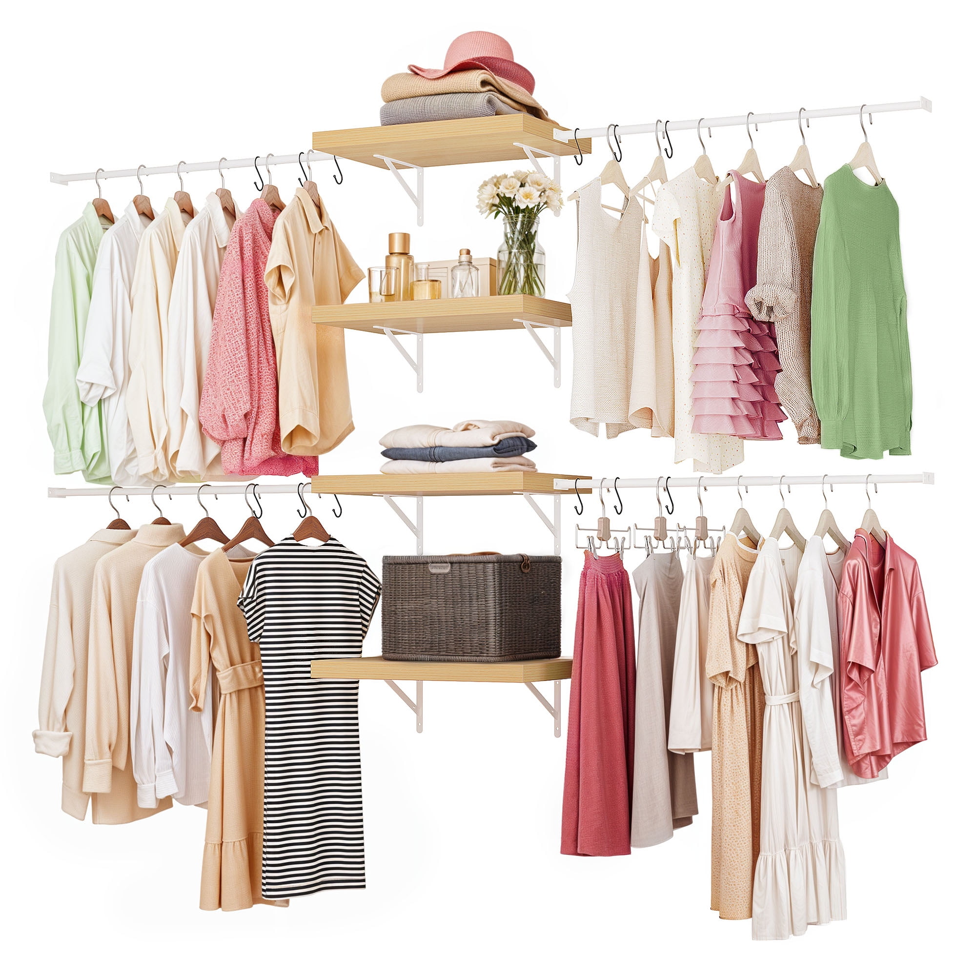 Uforic Wall-Mounted Closet System, Closet Organizer, Adjustable ...