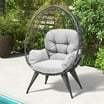 Walsunny Rocking Egg Chairs Outdoor Patio Wicker Oversized Egg Shell ...