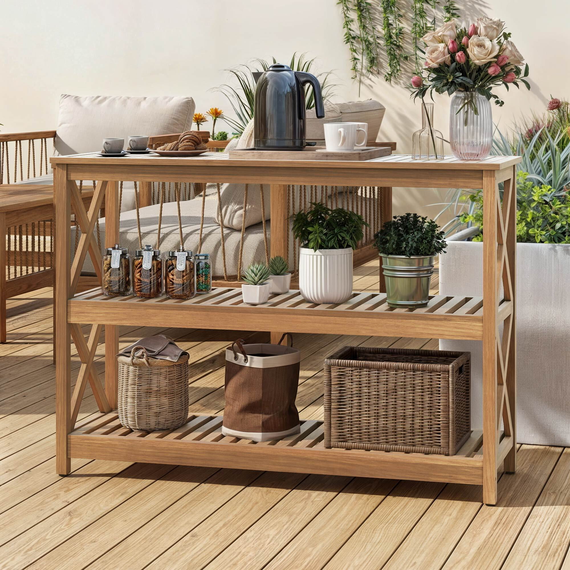 Inspiring Outdoor Console Table With Storage Images