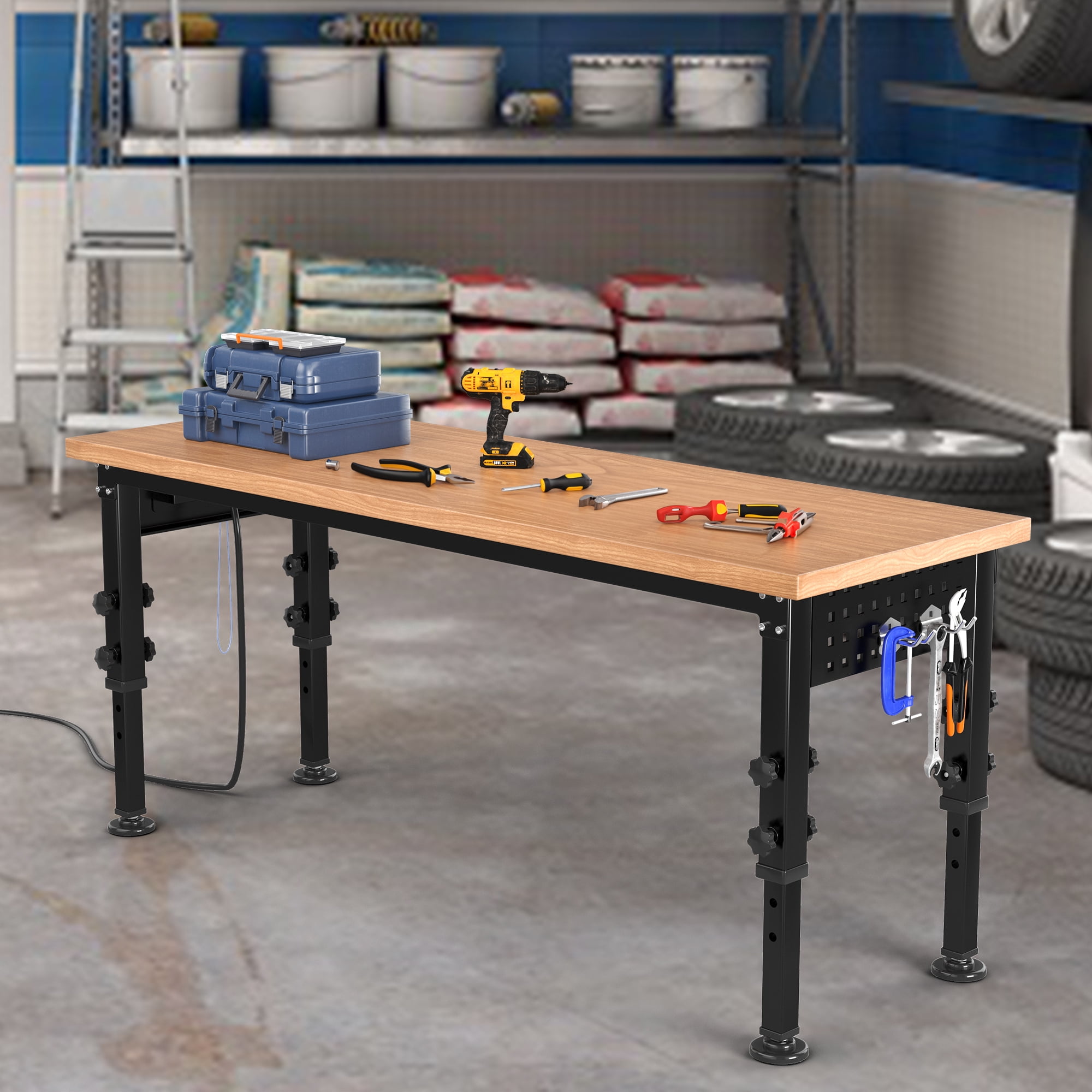 Uforic Work Bench 48" L X 24" W Adjustable Workbench for Garage W ...