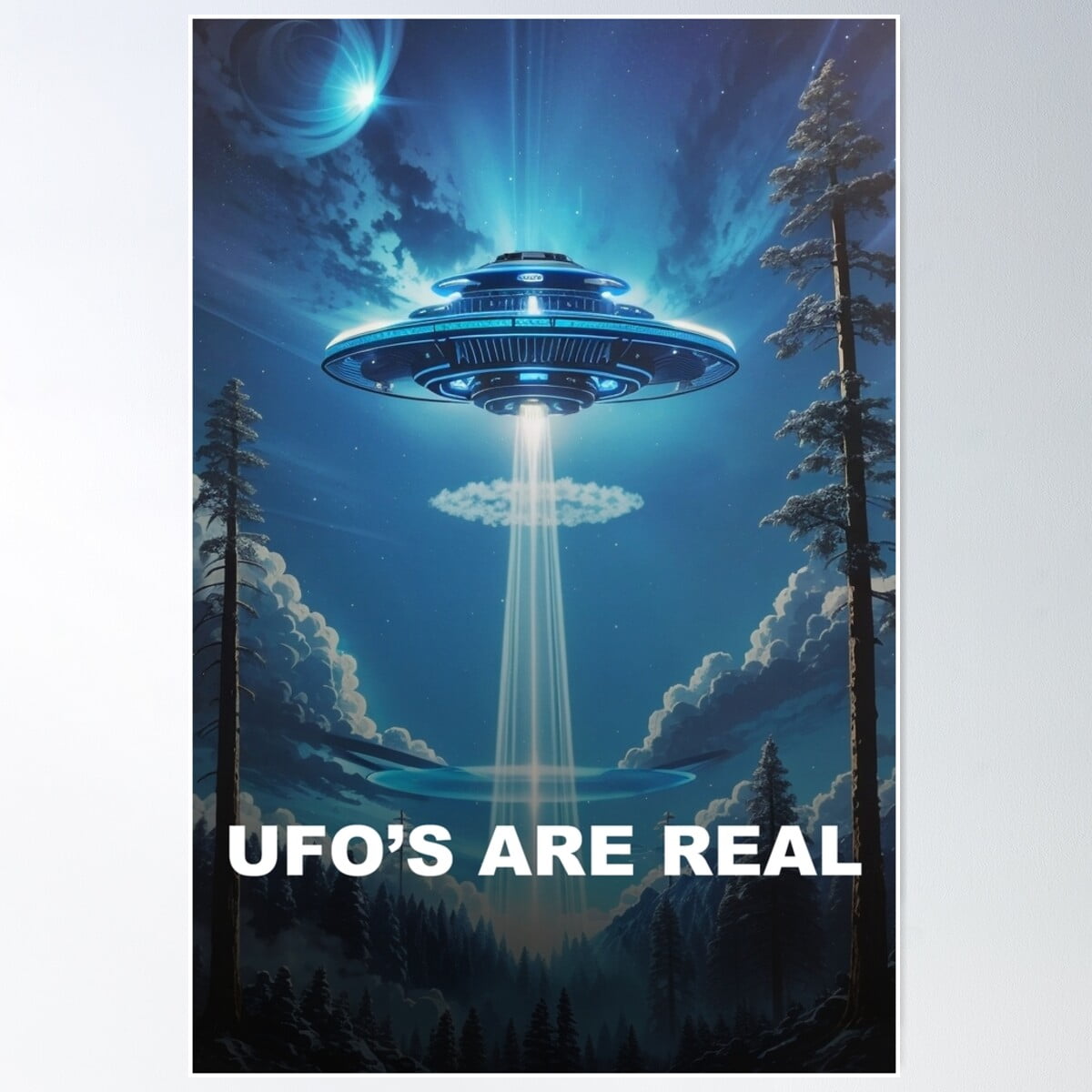 Ufos Are Real Ufo Poster Poster Wall Art, Modern Wall Decor For Living ...