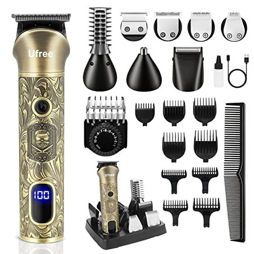 Ufree Beard Trimmer for Men, Cordless Hair Clipper, Shaving Kit for ...