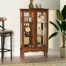 Rectangular 4-shelf Curio Cabinet White and Clear - Walmart.com