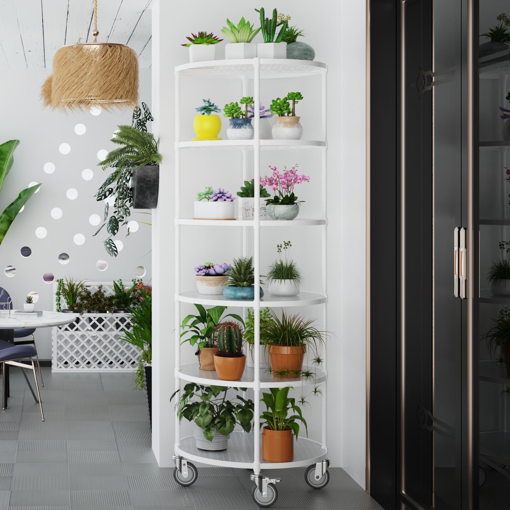 Ufurpie 30 Inch Round 6-Tier Shelf Wire Shelving Unit,2400lbs NSF ...