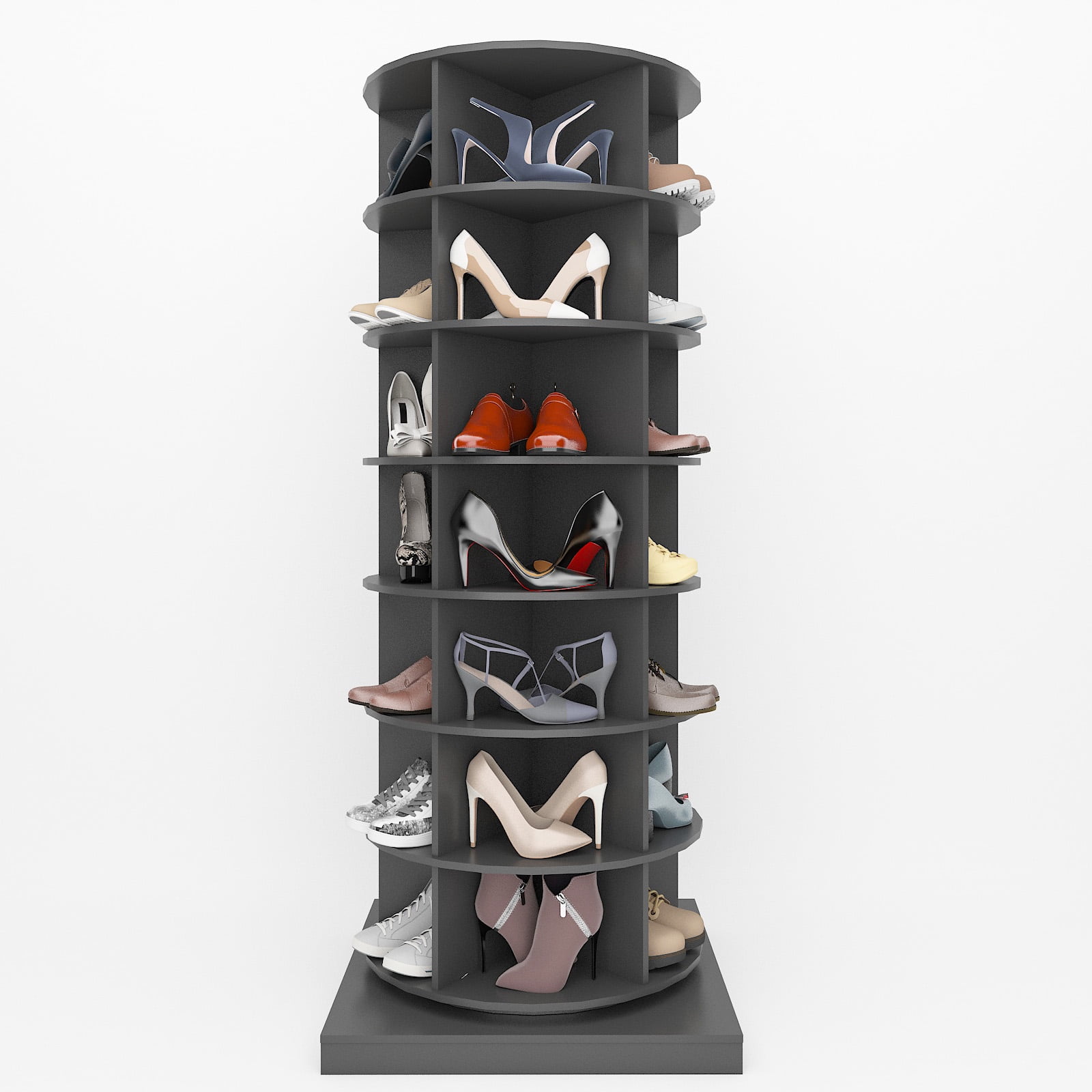 Ufurpie 7-Tier Spinning Rotating Shoe Rack Organizer, Shoe Display ...