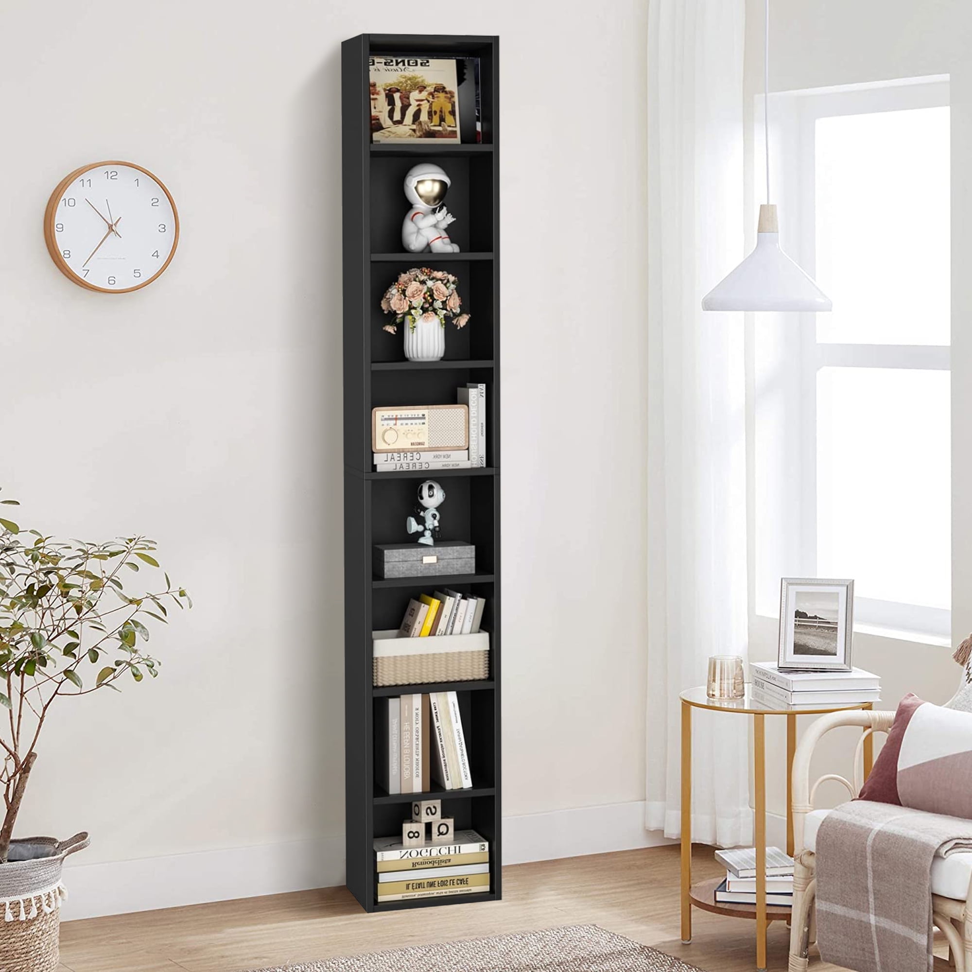 Ufurpie 8-Tier Media Tower Rack,CD DVD Slim Storage Cabinet with ...