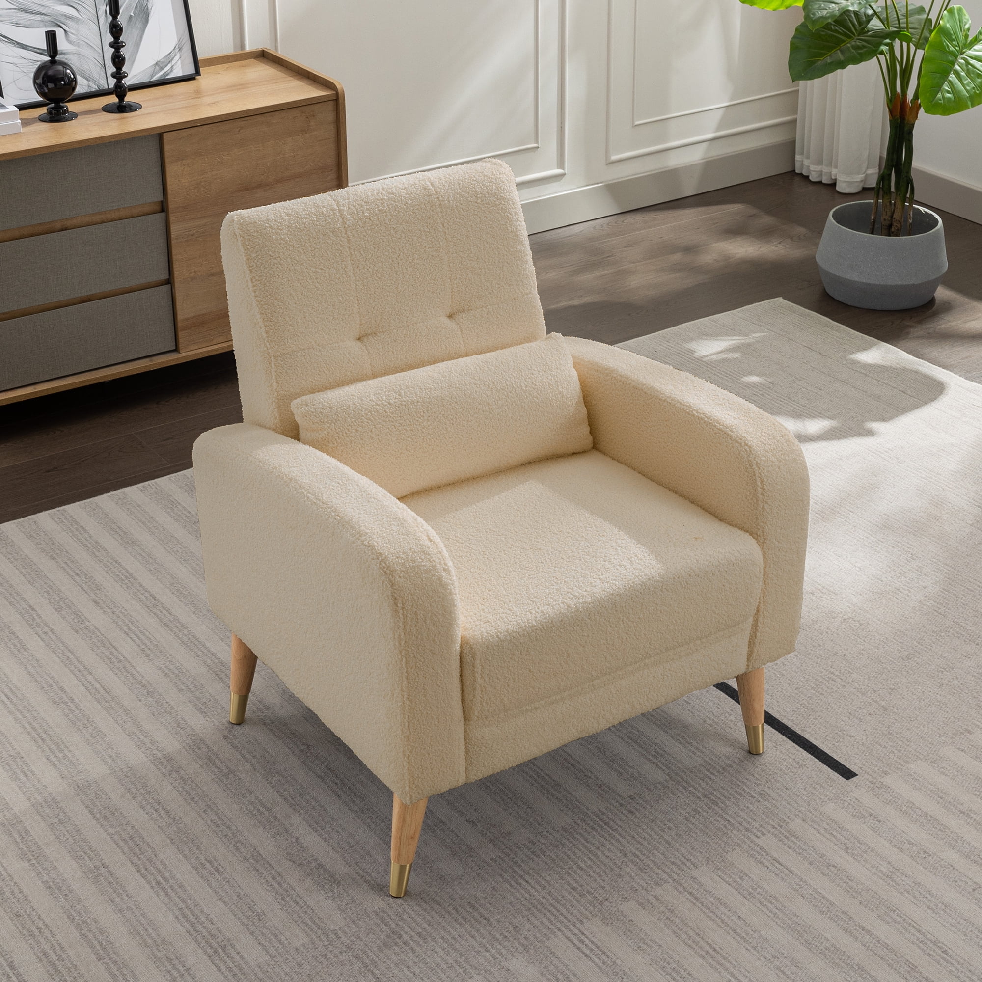 Ufurpie Mid-Century Modern Accent Chair, Upholstered Armchair Living ...