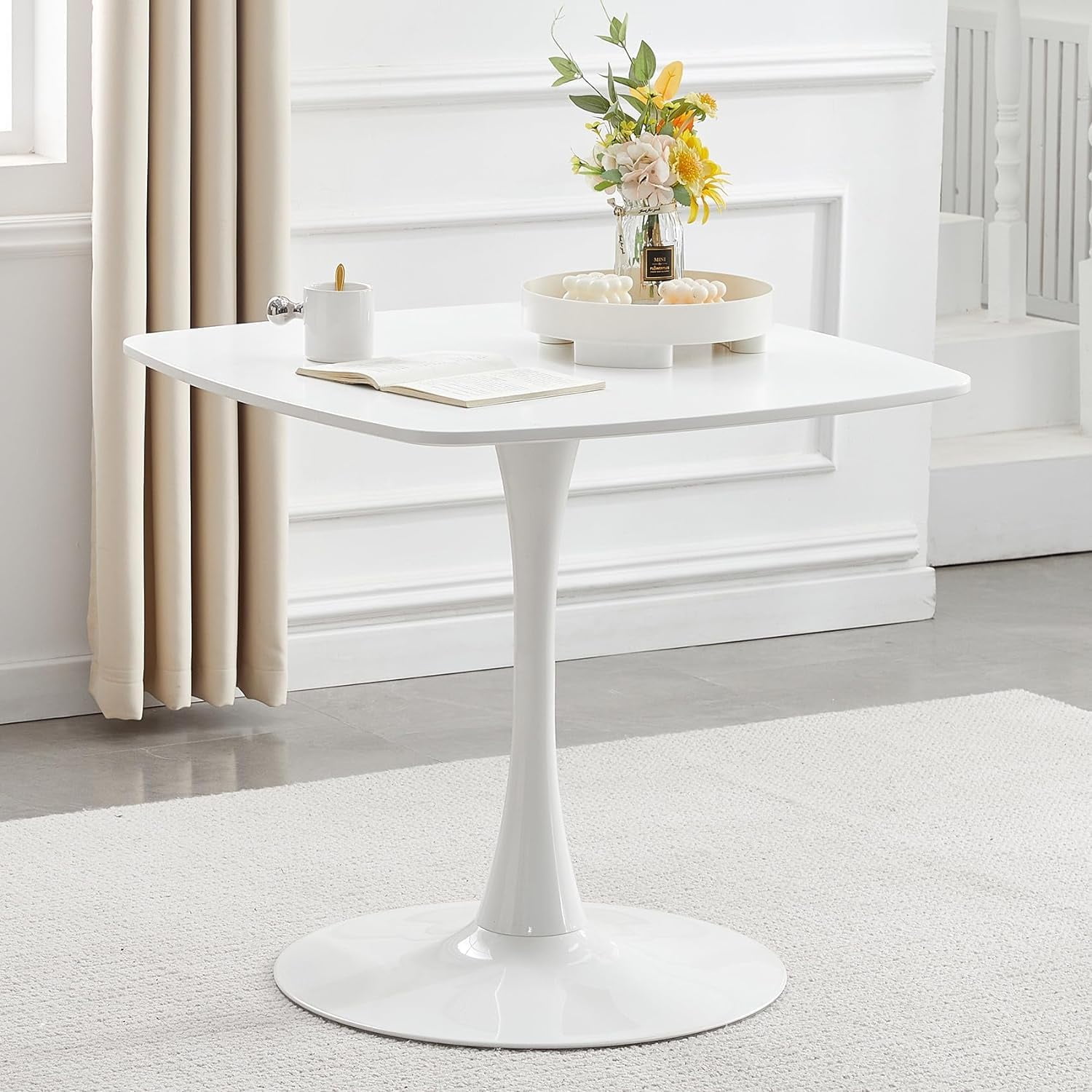 Ufurpie Square Dining Table for 4 Person,31.5" Tulip Kitchen Table with ...