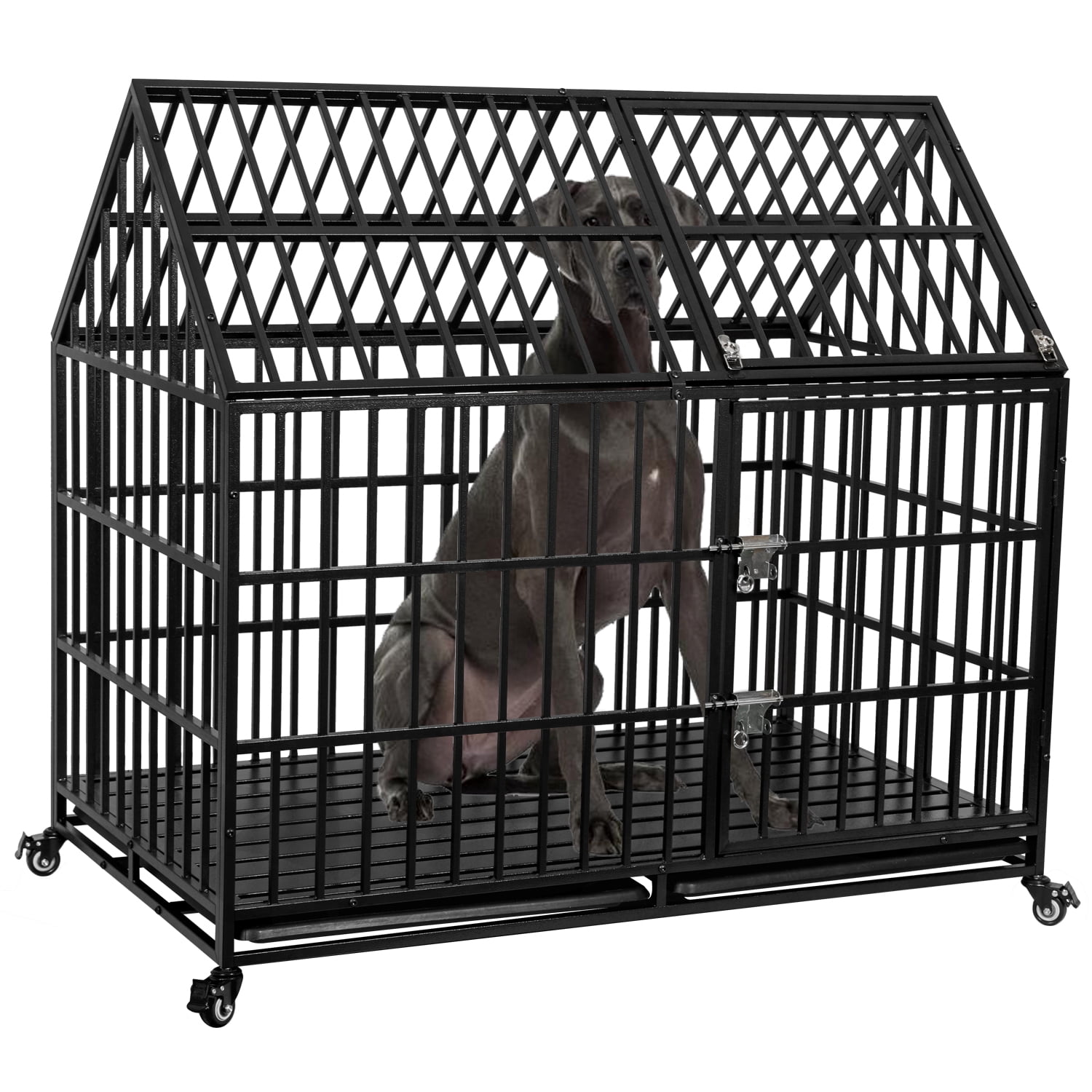 Ufyerutg 50'' Indestructible Heavy Duty Dog Crate, Escape Proof Strong ...