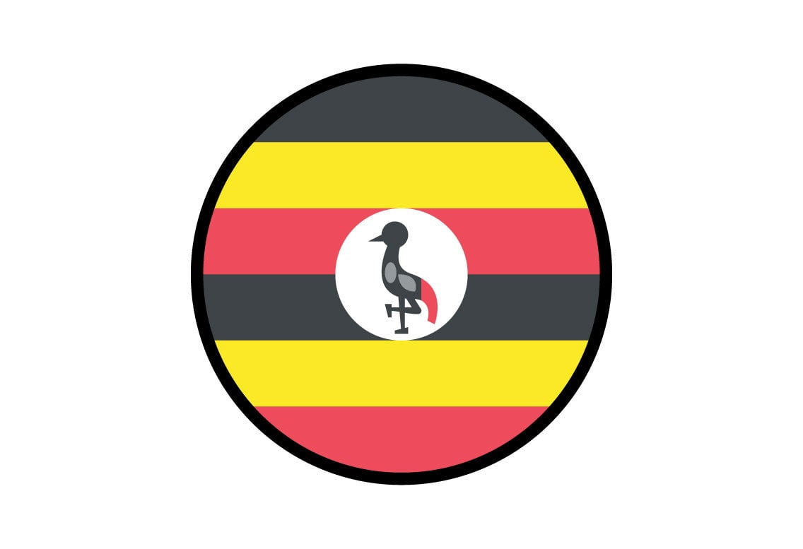 Uganda Flag Circle Sticker Decal 4 inches - 4 inch - Walmart.com