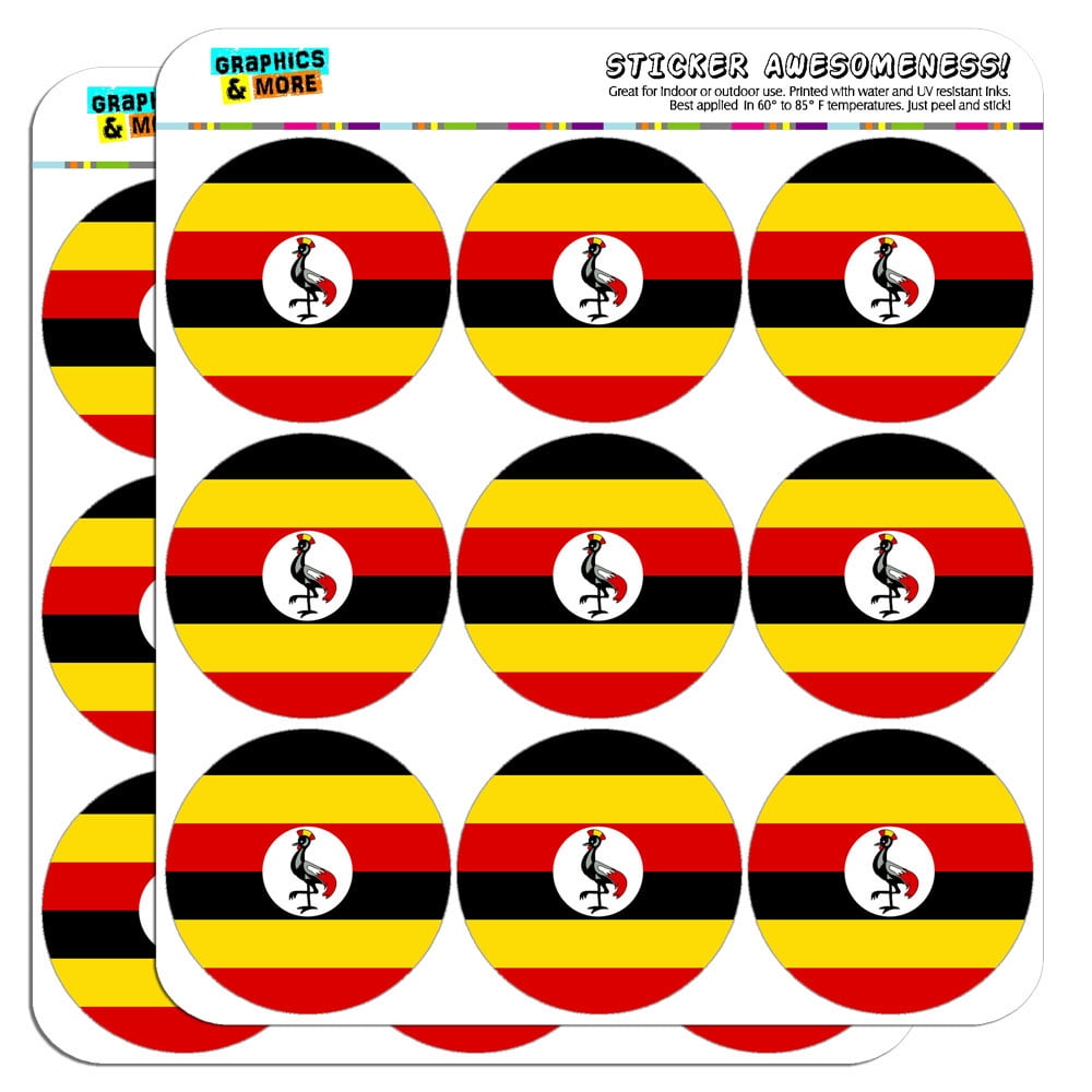 Uganda National Country Flag 2" Scrapbooking Crafting Stickers ...