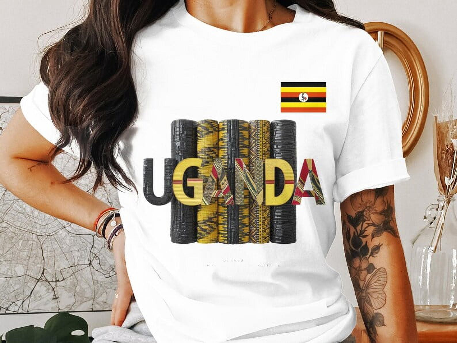 Uganda Pride T-Shirt, African Heritage Tee, Unique Uganda Flag Art ...