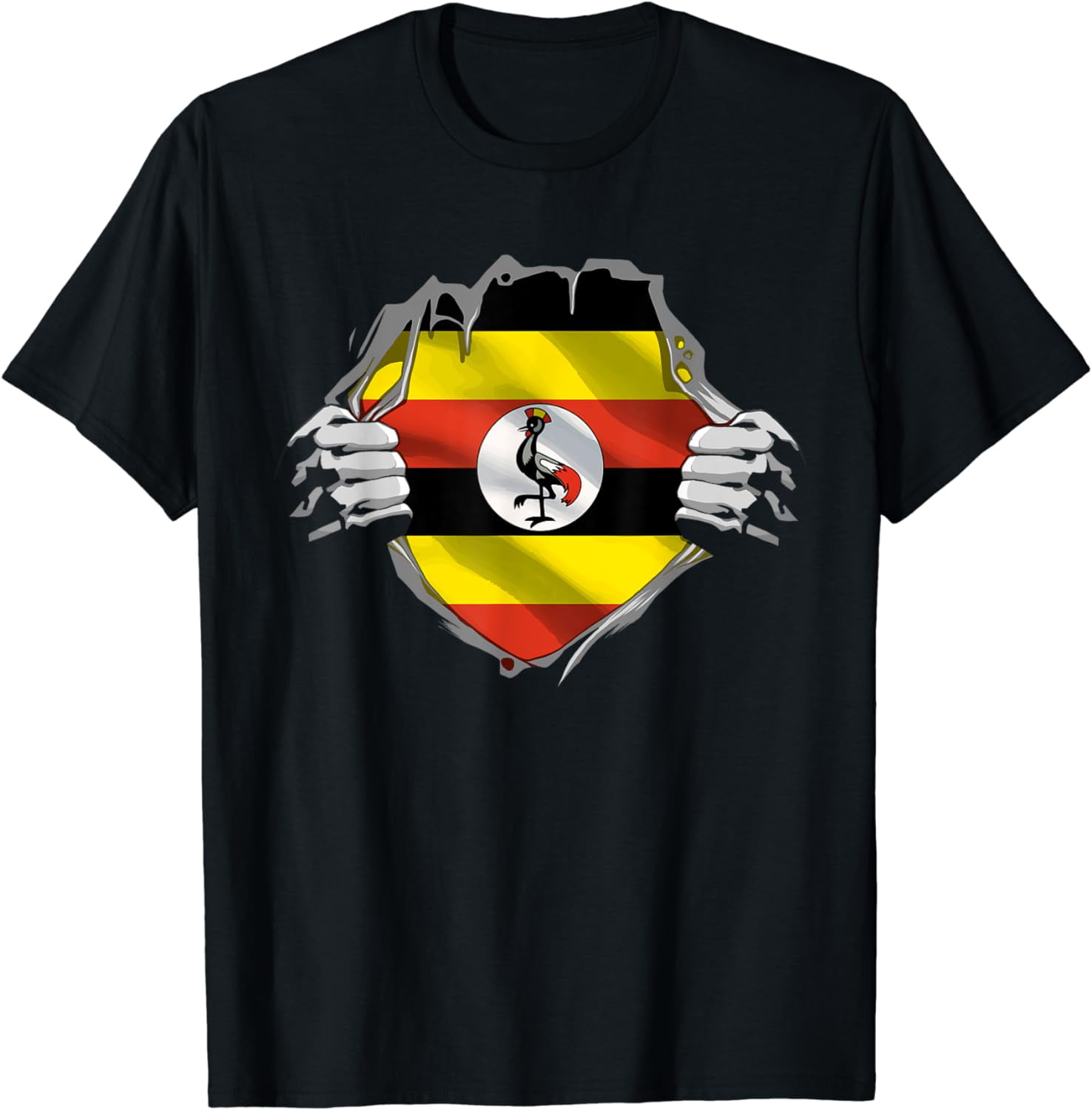 Uganda Shirt Uganda Flag Ugandan East African Country Roots T-Shirt ...