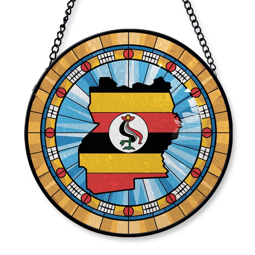 Uganda Travel Decor Suncatcher Stained Glass Window Hanging, Gift for ...