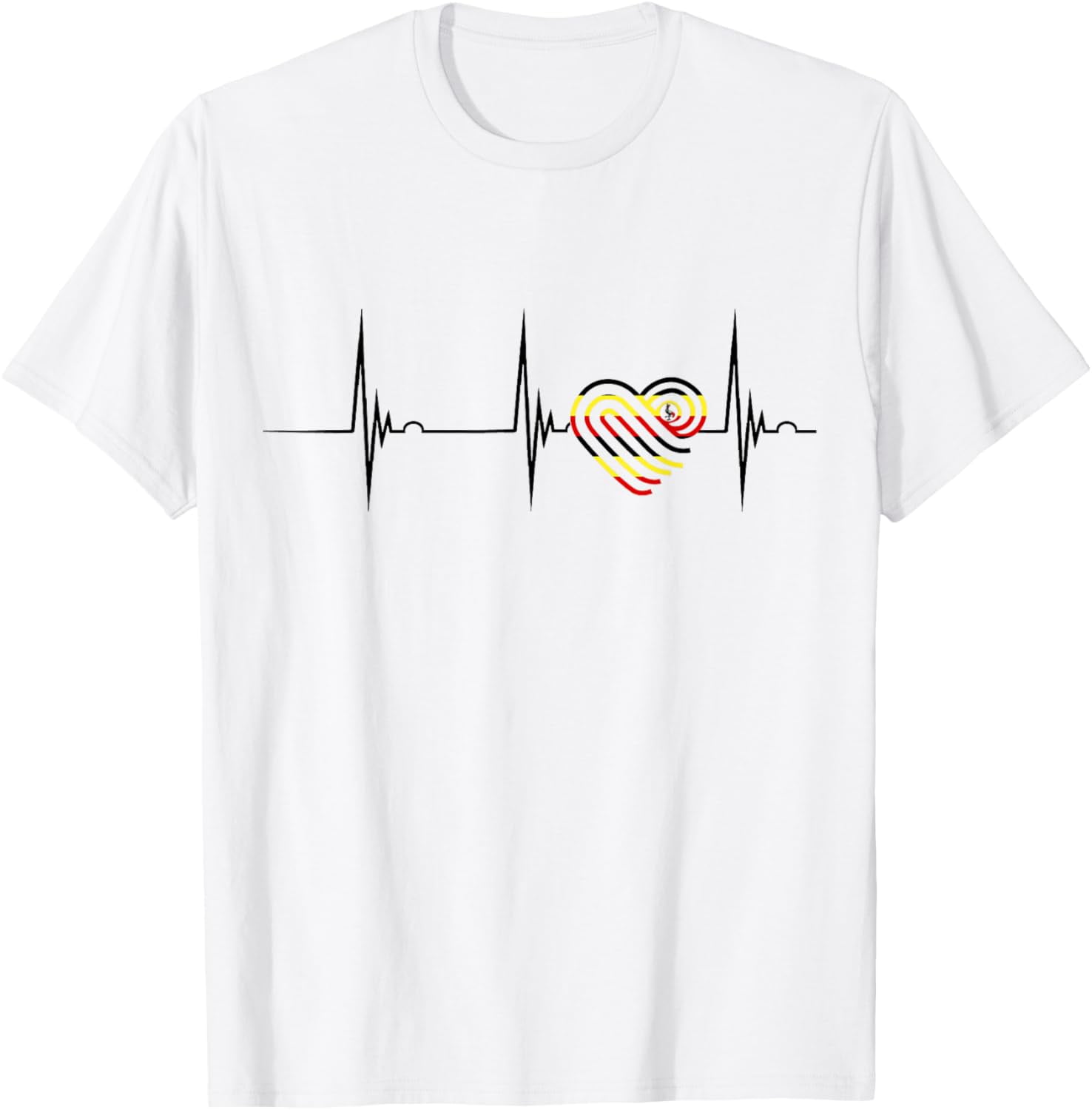 Uganda Ugandan Root Heart Ugandan Flag Heartbeat EKG Pulse T-Shirt ...