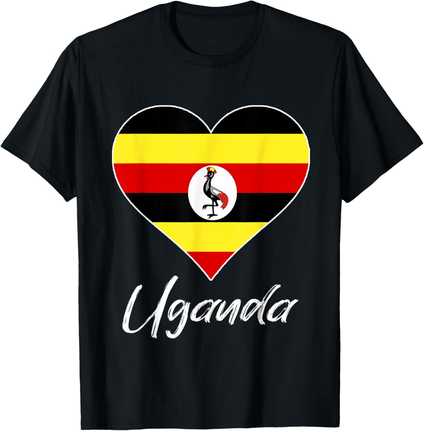 Uganda Ugandan Roots Ugandan Pride Ugandan Flag Heart T-Shirt - Walmart.com
