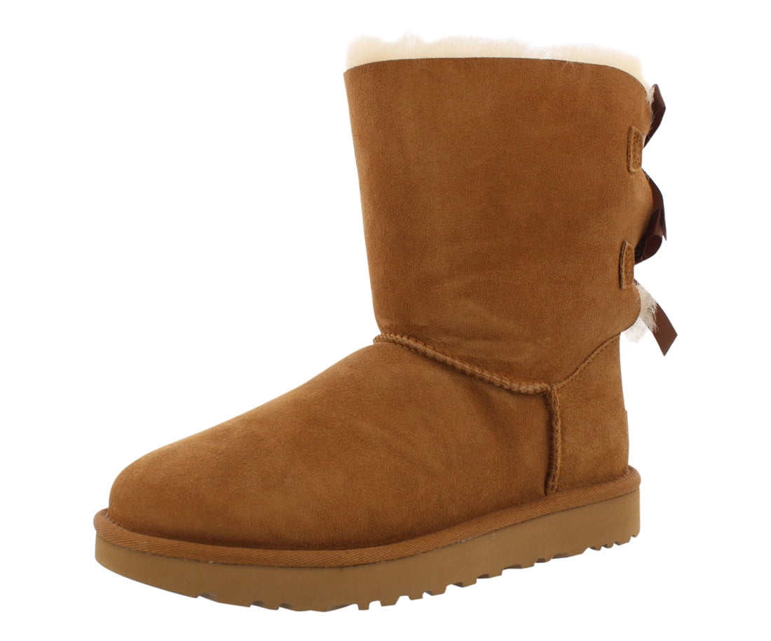 Ugg Women's Bailey Bow II Chestnut Ankle-High Suede Snow Boot - 10M - Walmart.com