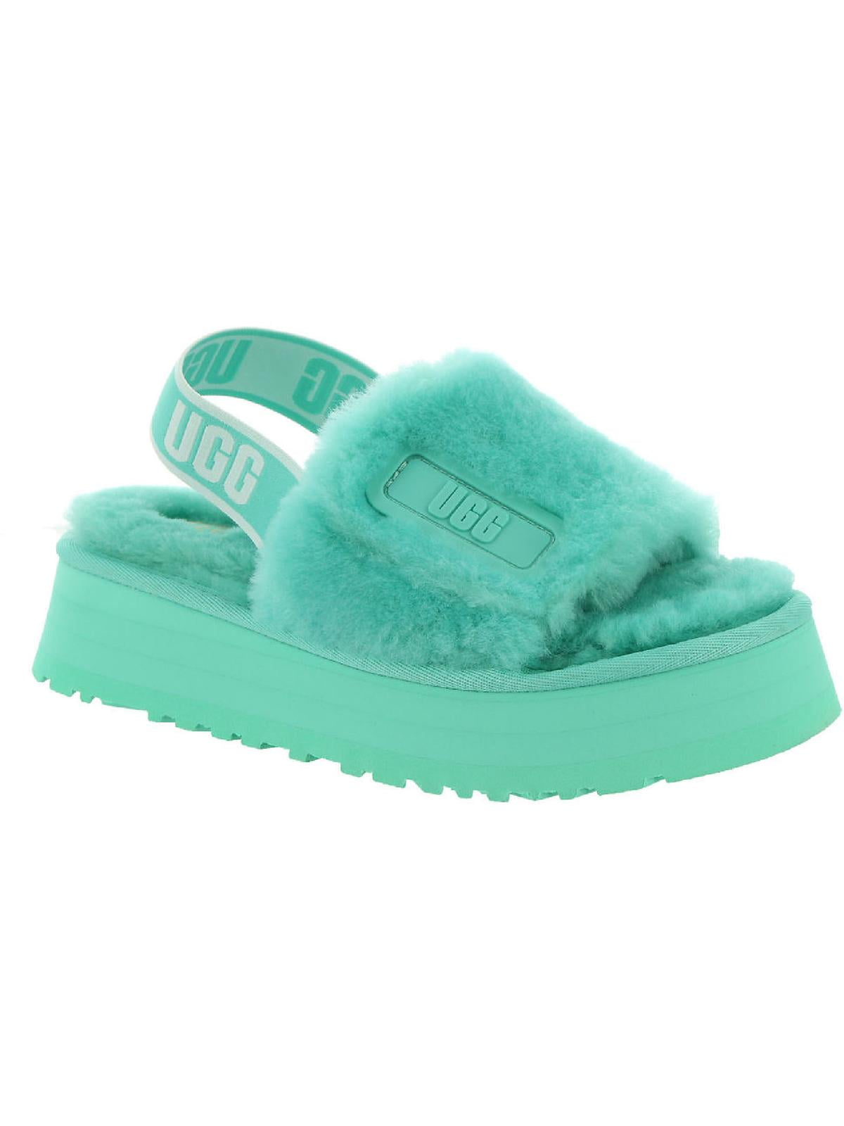 Ugg Womens Disco Slide Shearling Flatform Slingback Slippers - Walmart.com