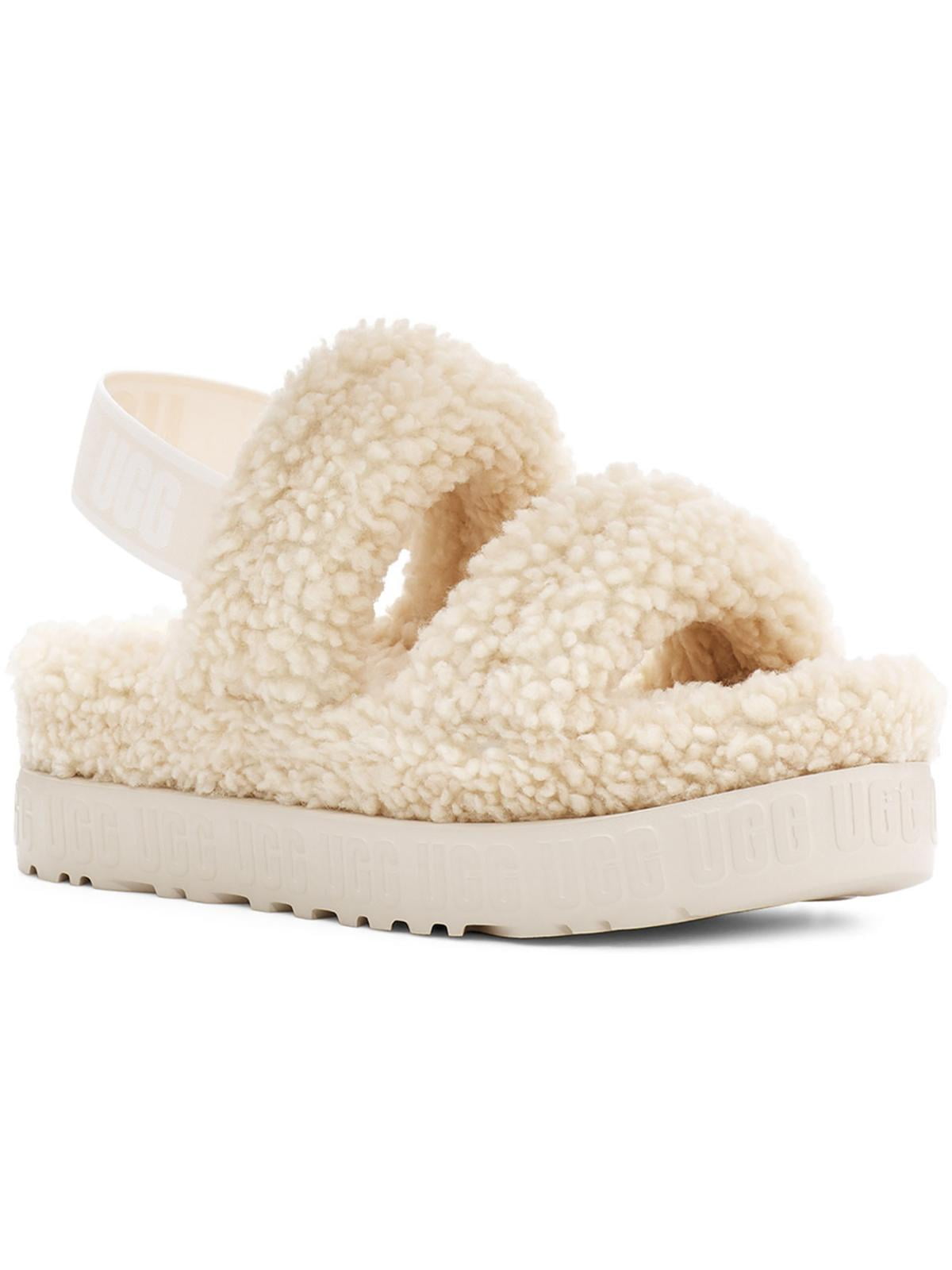 Ugg Womens Oh Fluffita Sheepskin Flatform Slingbacks - Walmart.com