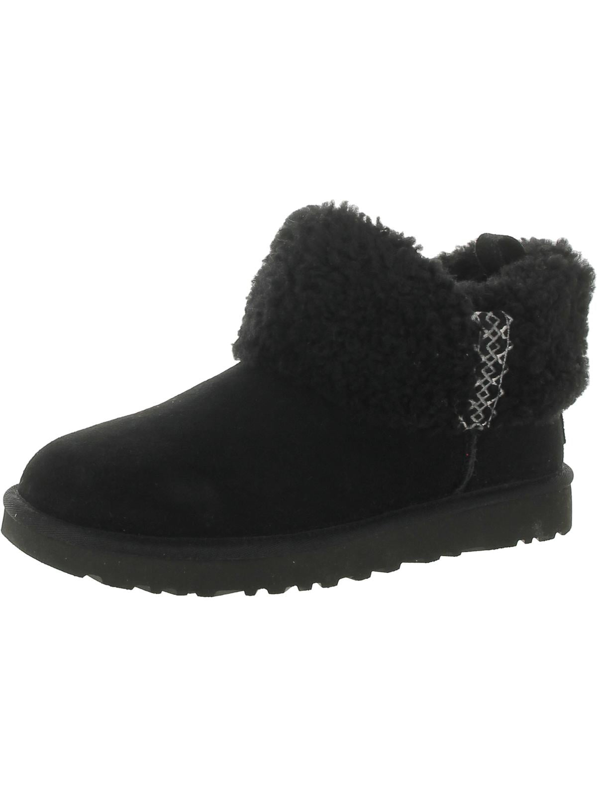 Ugg Womens Ultra Mini Suede Winter Shearling Boots - Walmart.com