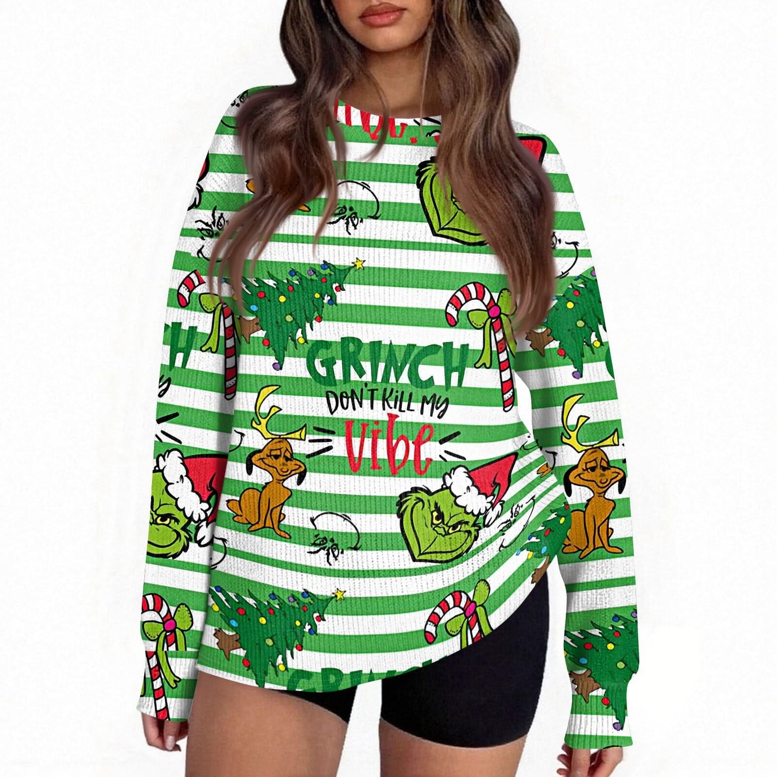 Ugly Christmas Sweater Women Printed Long Sleeve Womens Sweatshirt ...