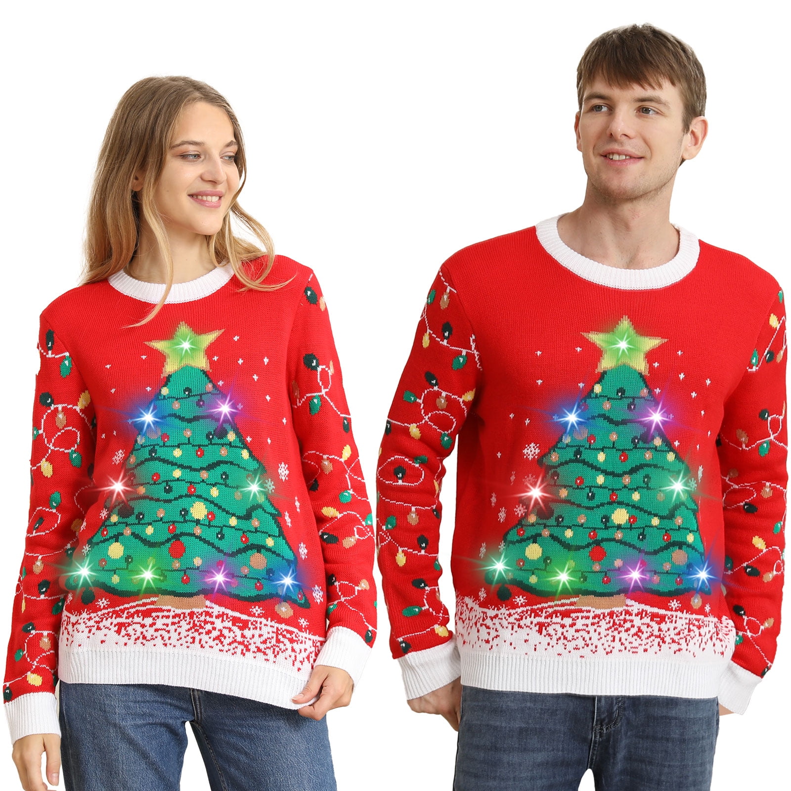 Ugly Christmas Sweaters for Women Men,Light Up Christmas Sweater,Funny ...