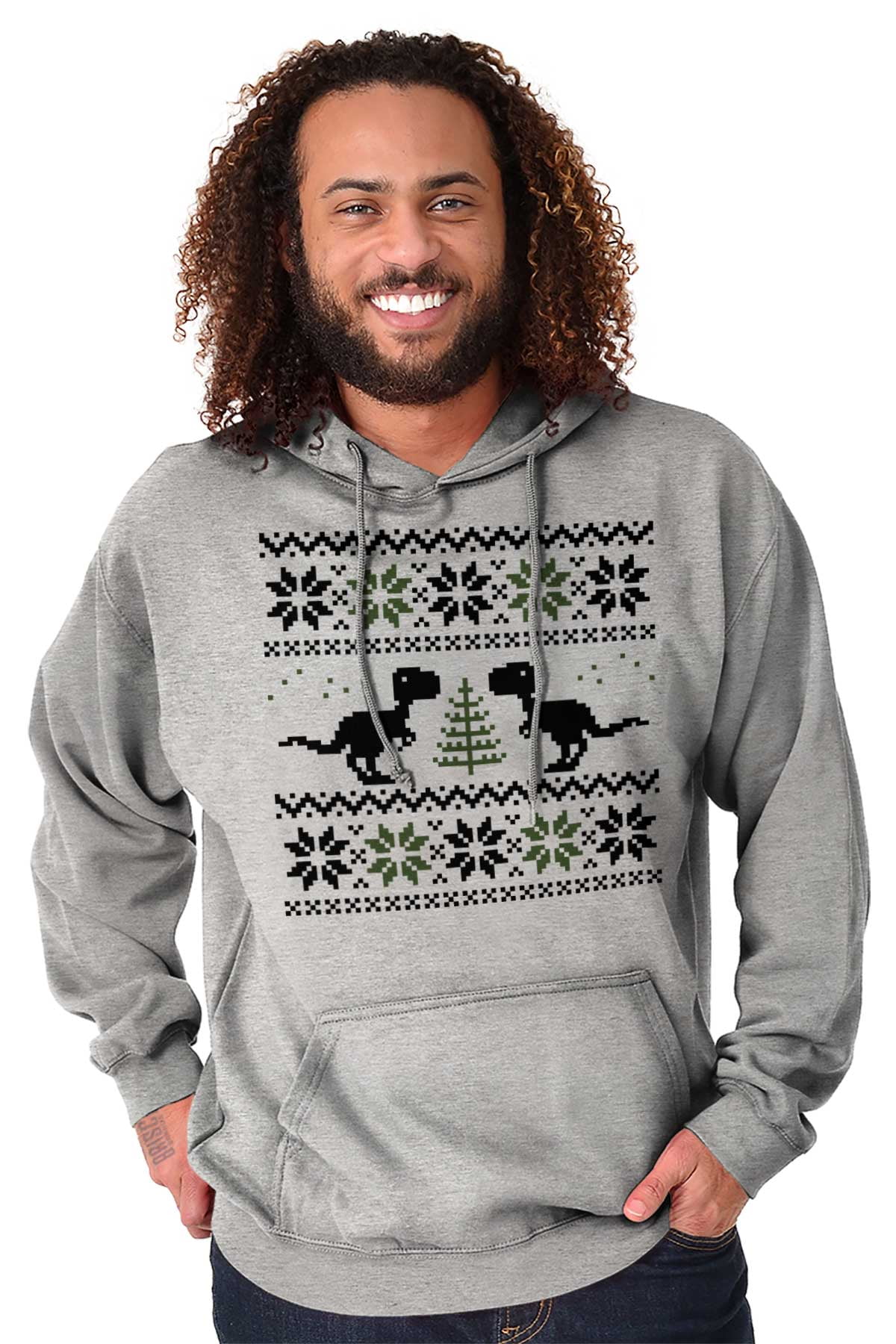 Ugly Christmas T-Rex Dinosaur Party Unisex Plus Size Hoodie Brisco ...