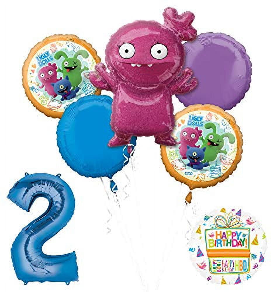 Ugly Dolls 2nd Birthday Party Supplies 34" Blue Number 2 Balloon ...