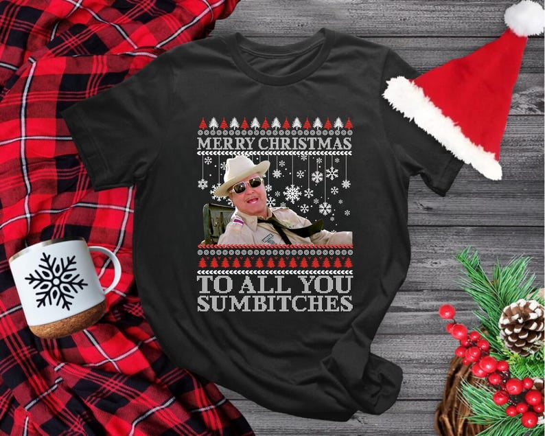 Ugly Smokey and the Bandit Christmas Crewneck - Merry Christmas to All ...