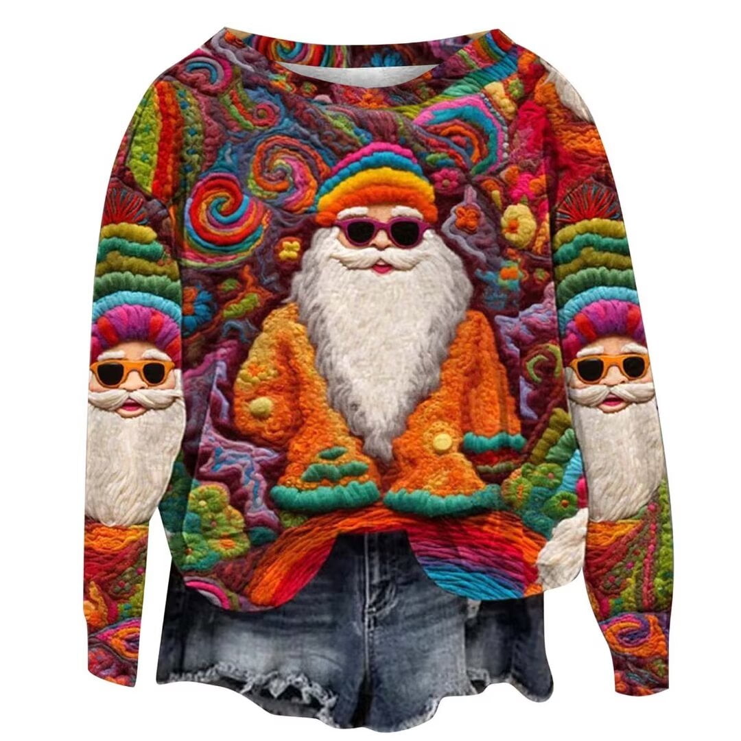 Ugly Sweater Christmas Loose Fall Long Sleeve Xmas Patterned Pullover ...