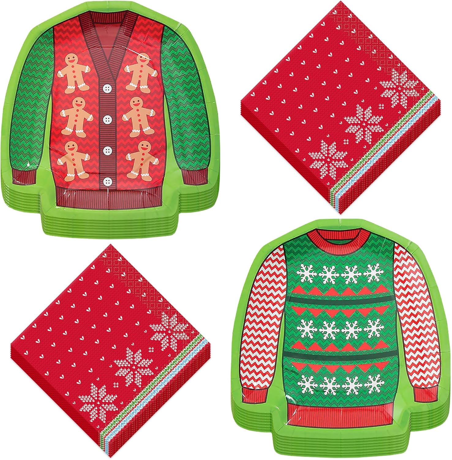 Ugly Sweater Party Supplies - Dessert Plates and Beverage Napkins For ...