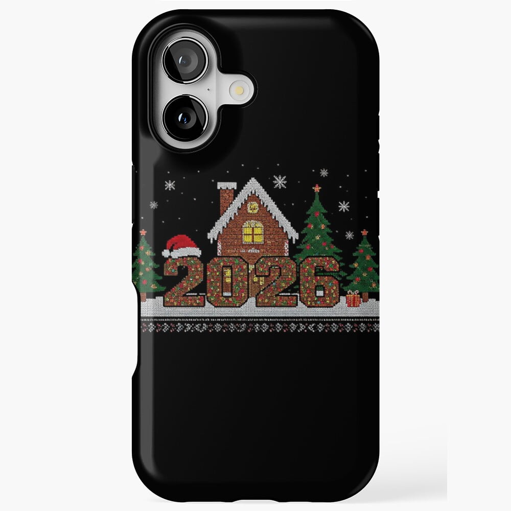 Ugly Sweater Pixel 2026 Gingerbread House Art iPhone 17 11 12 13 14 15 ...