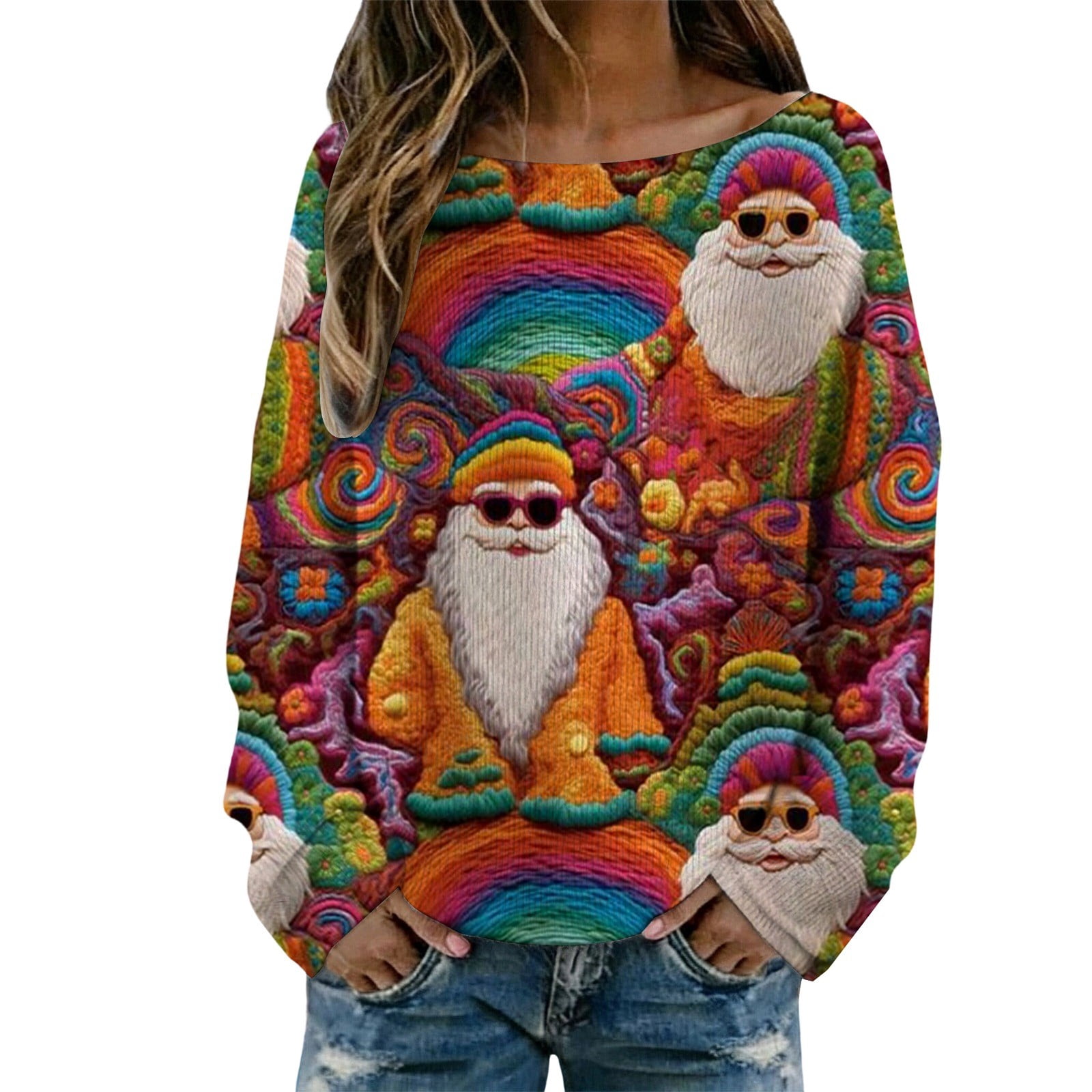 Ugly sweater christmas women Festive Knit Long Sleeve Top For Cozy ...