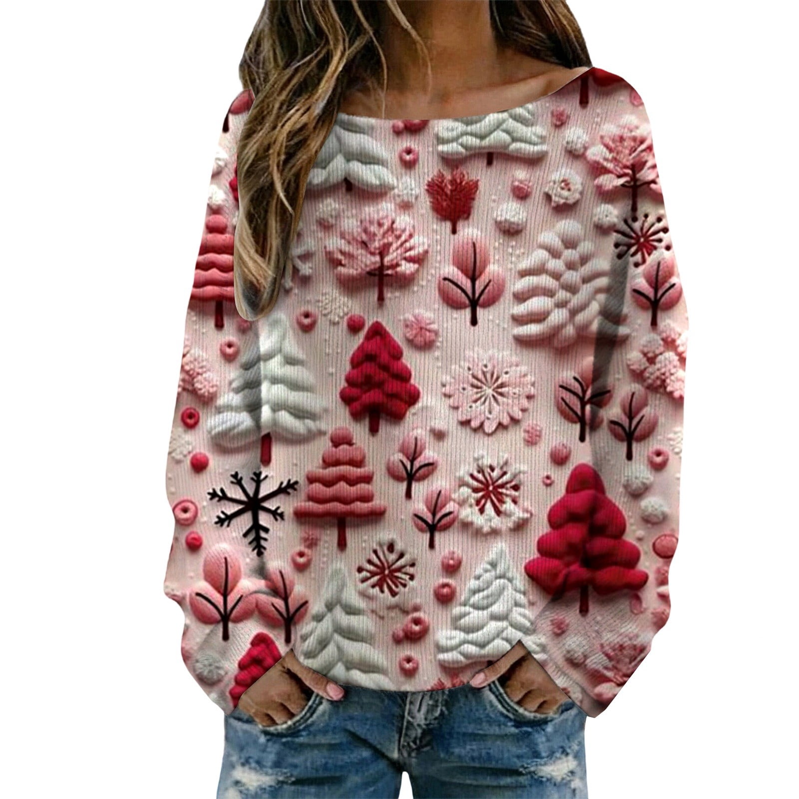 Ugly sweater christmas women Festive Knit Sweater For Cozy Long Sleeve ...